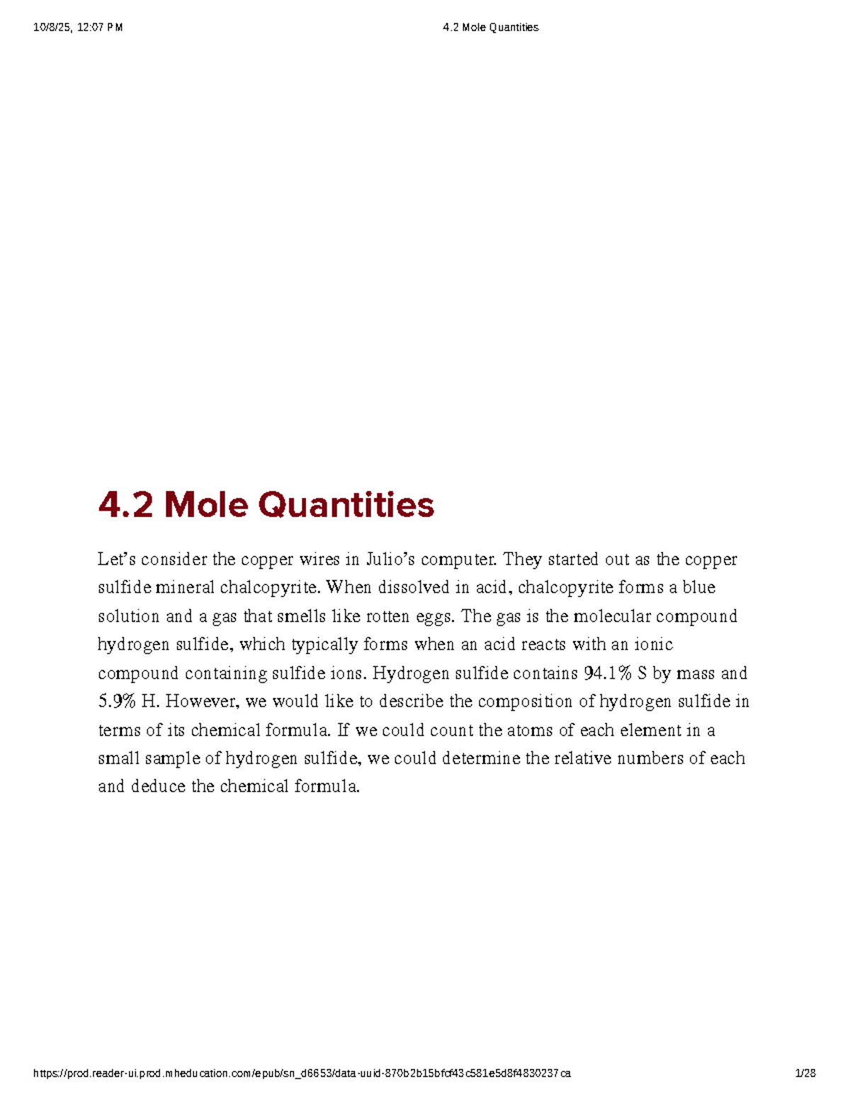 Chemistry 101: Mole Quantities and Chemical Calculations - Studocu