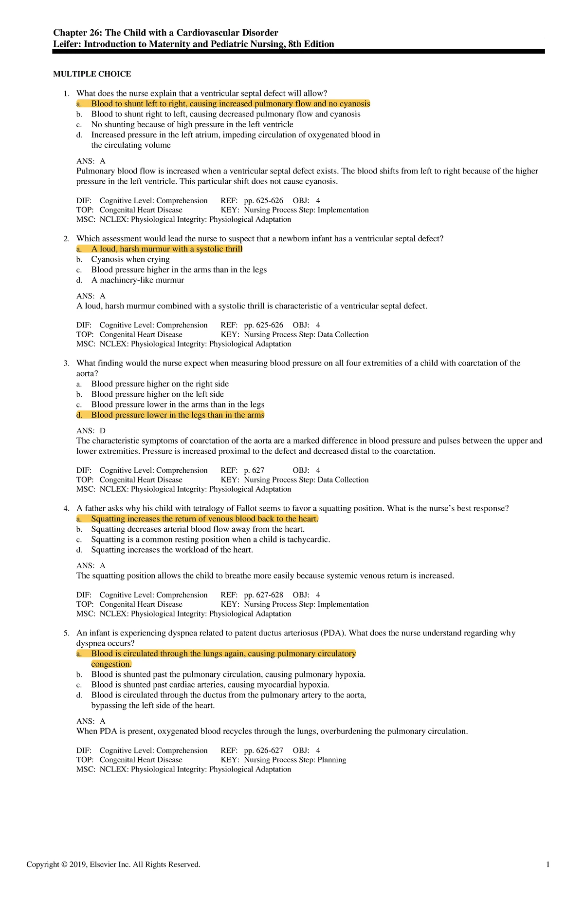 Exam View - Chapter 22 - Chapter 22: Health Care Adaptations for the ...