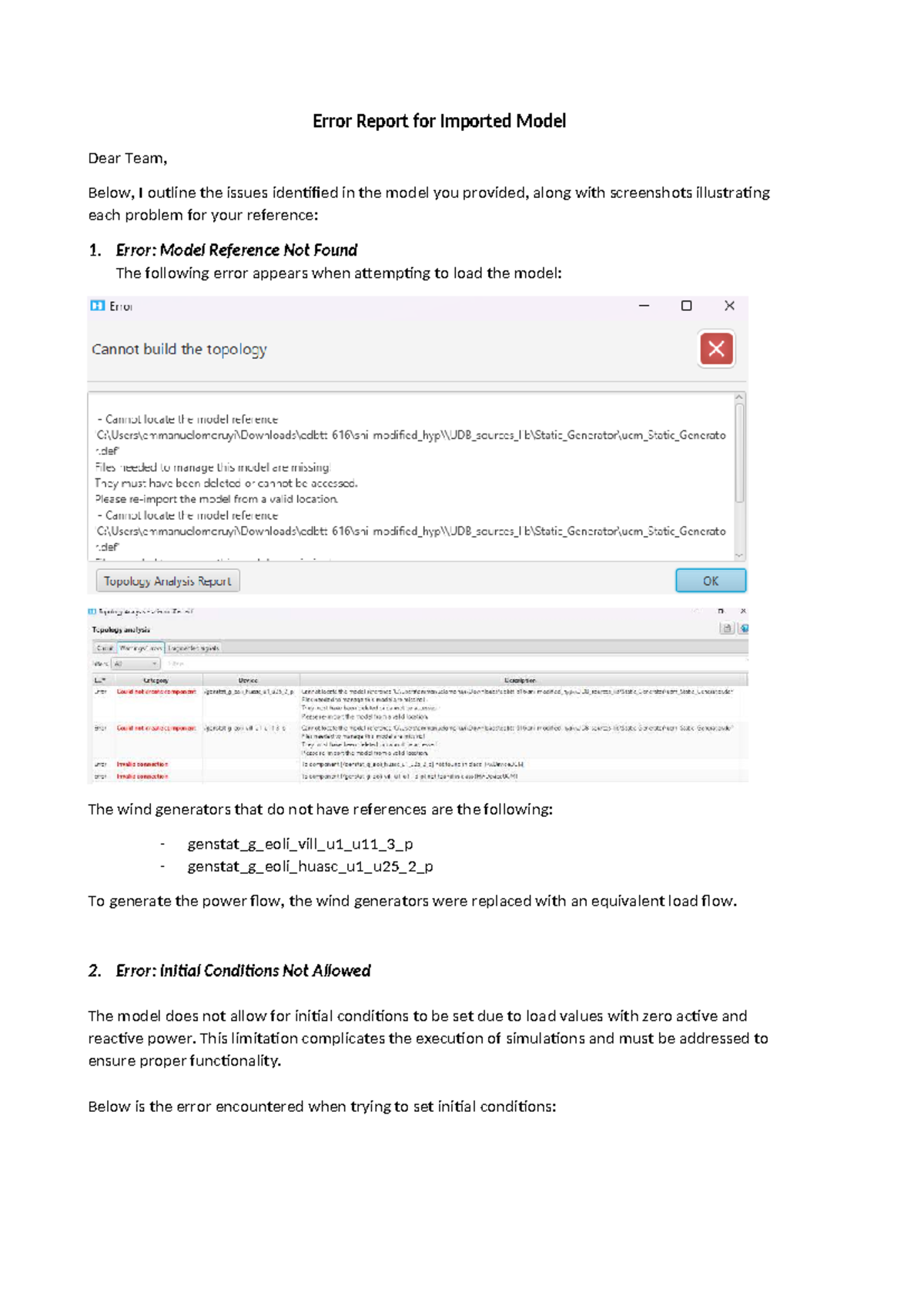 Error Report for Imported Model: Issues & Solutions - Studocu