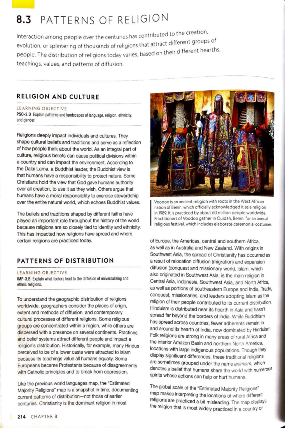 Chapter 8.3-8.4: Patterns of Religion and Language Distribution - Studocu