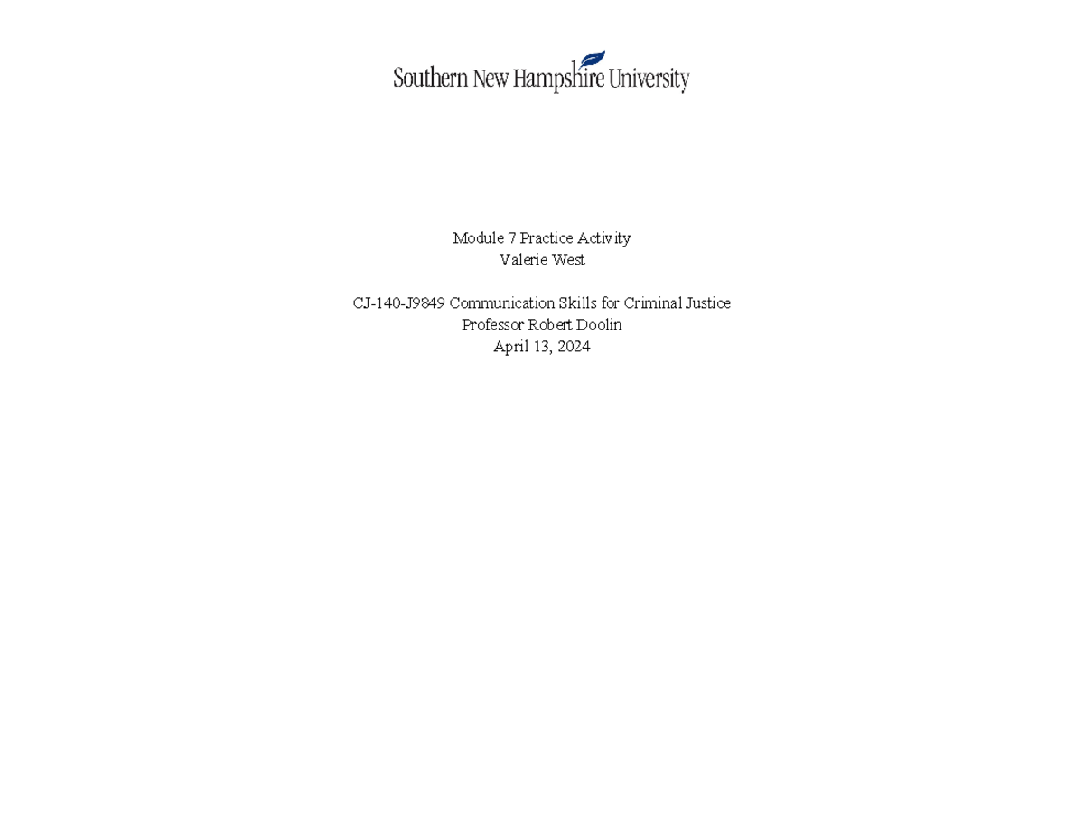 CJ 140 Module Seven Practice Activity Template - Module 7 Practice ...