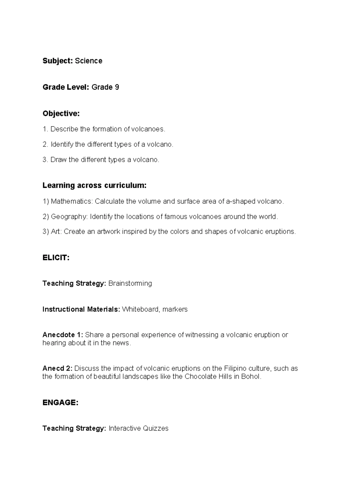 Detailed Lesson Plan on Focusing Specimens (Grade 7 Science) - Studocu