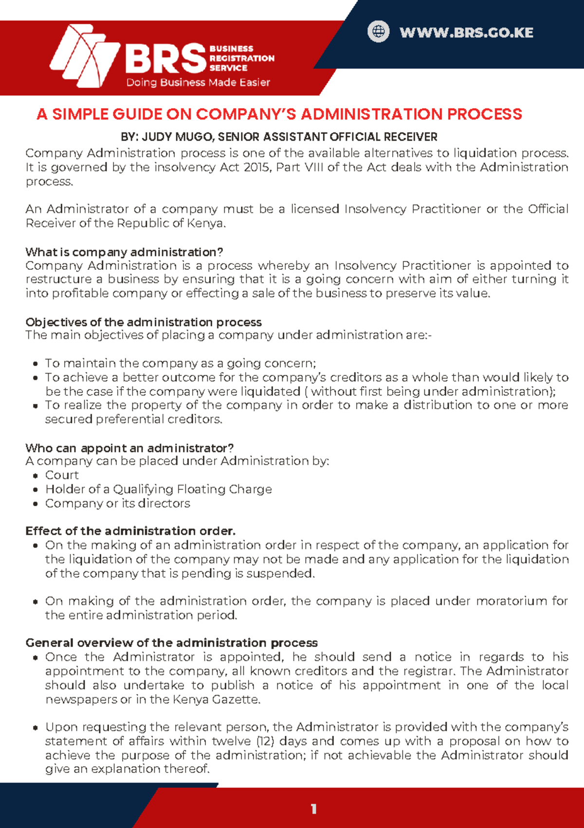 Company Administration Process: A Comprehensive Guide (INSOL 101) - Studocu