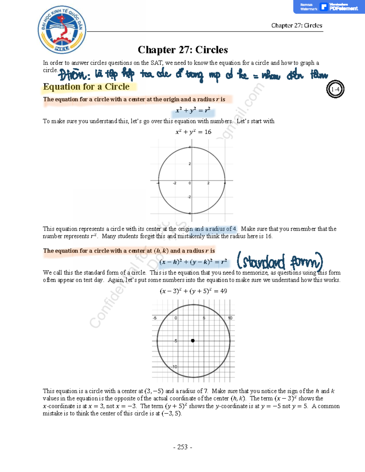 Chapter 27: Circles - Understanding equations and graphing techniques ...