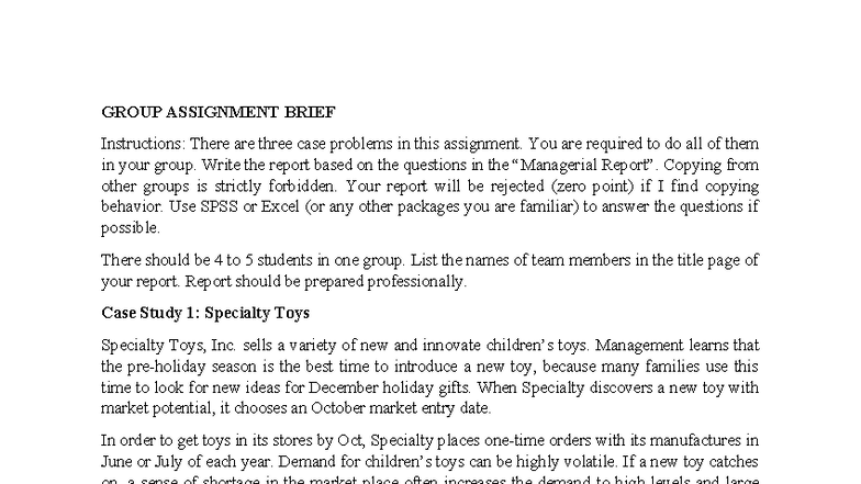 Statistics Group Assignment Brief: Case Studies Analysis - Studocu