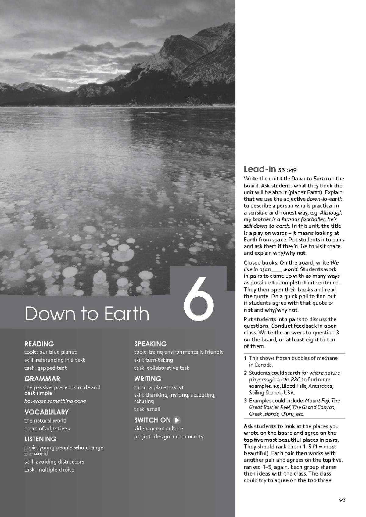 Gold Exp B1 TB Teacher's Book - READING topic: our blue planet skill ...