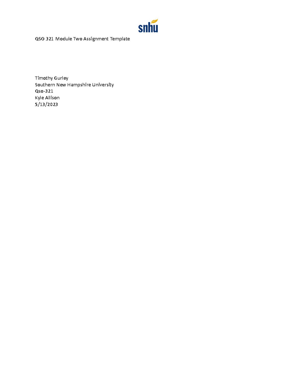 Gurleyweek 2 - Module 2 activity - QSO 321 Module Two Assignment ...