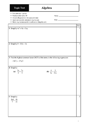 Year 9 Math - Grade: 9 - Secondary School - Studocu