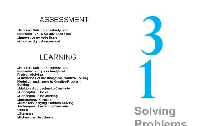 **PSY 301: Solving Problems Analytically and Creatively - Comprehensive ...