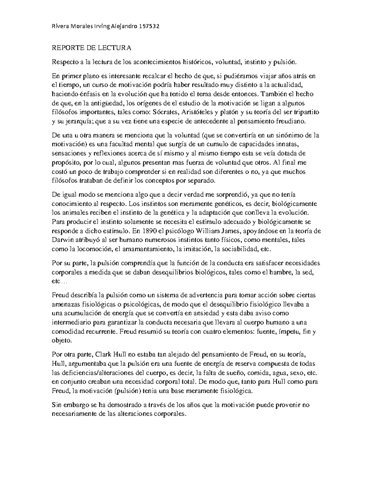 Reporte DE Lectura 1 motivacion y emocion marshall - Rivera Morales ...