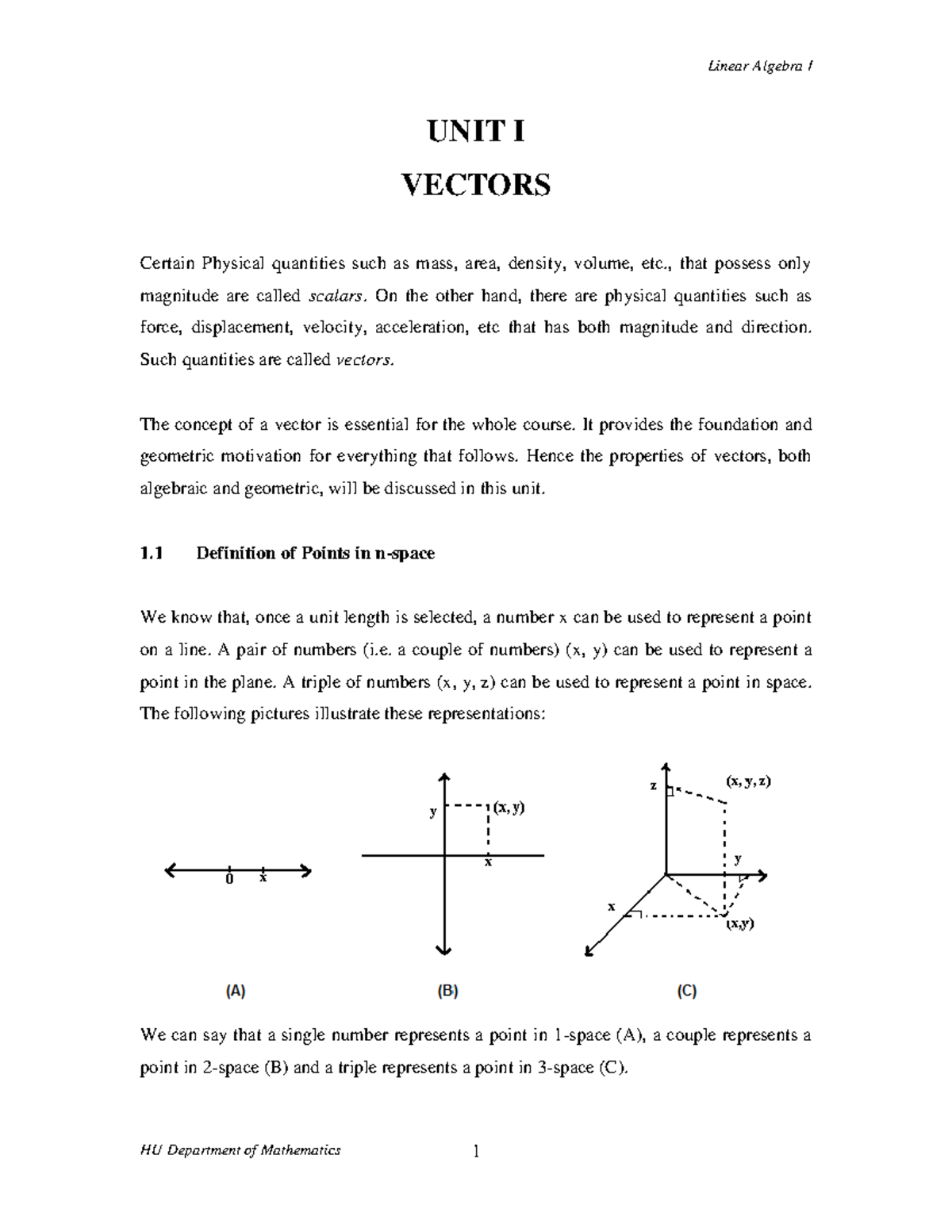 Final Exam Revision Notes for Course XYZ 2023 - UNIT I VECTORS Certain ...