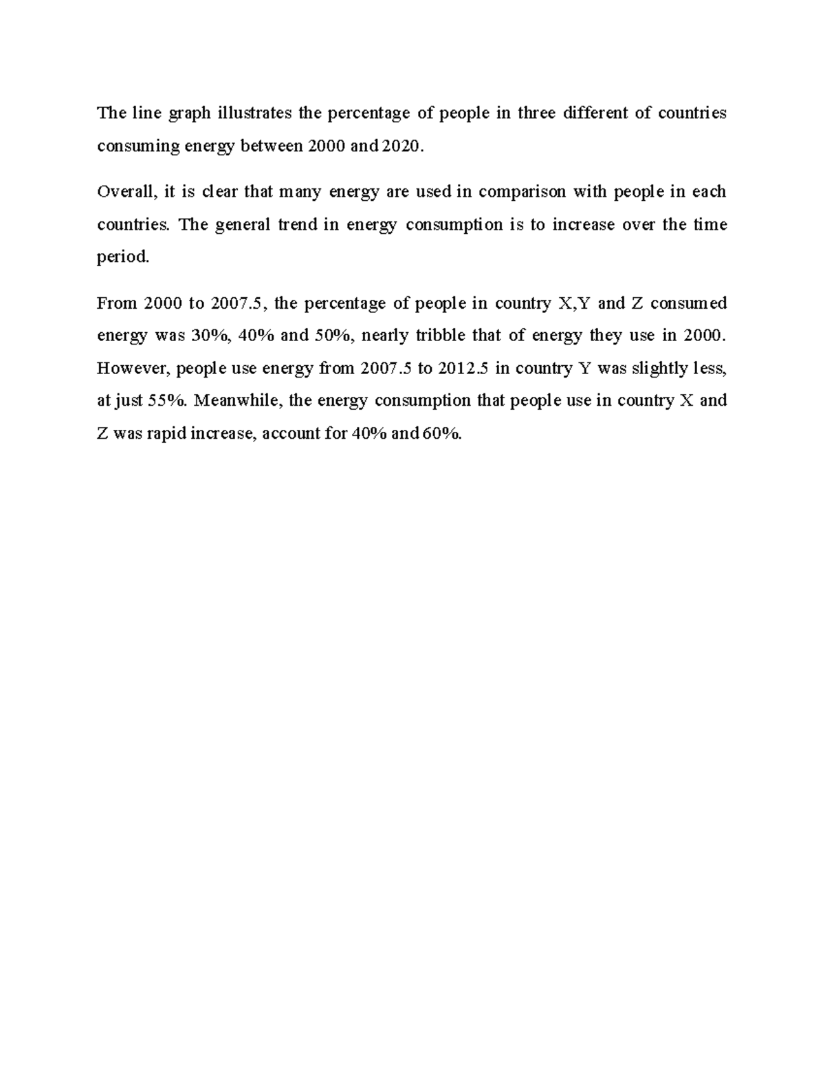IELTS Writing - Line Graph Analysis of Energy Consumption Trends - Studocu