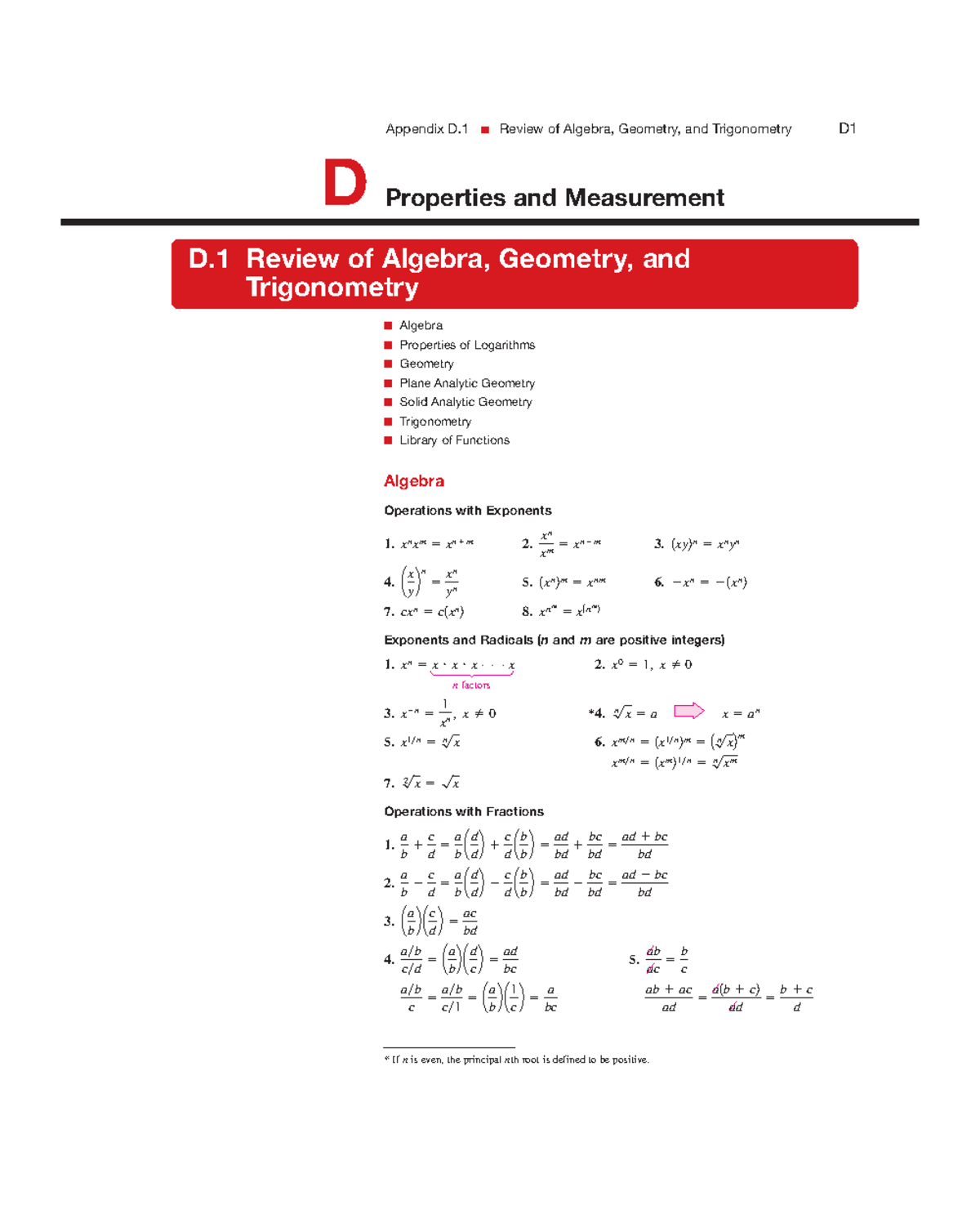 Algebra Geometry And Trigo 1 .pdf · version 1 - Appendix D Review of ...