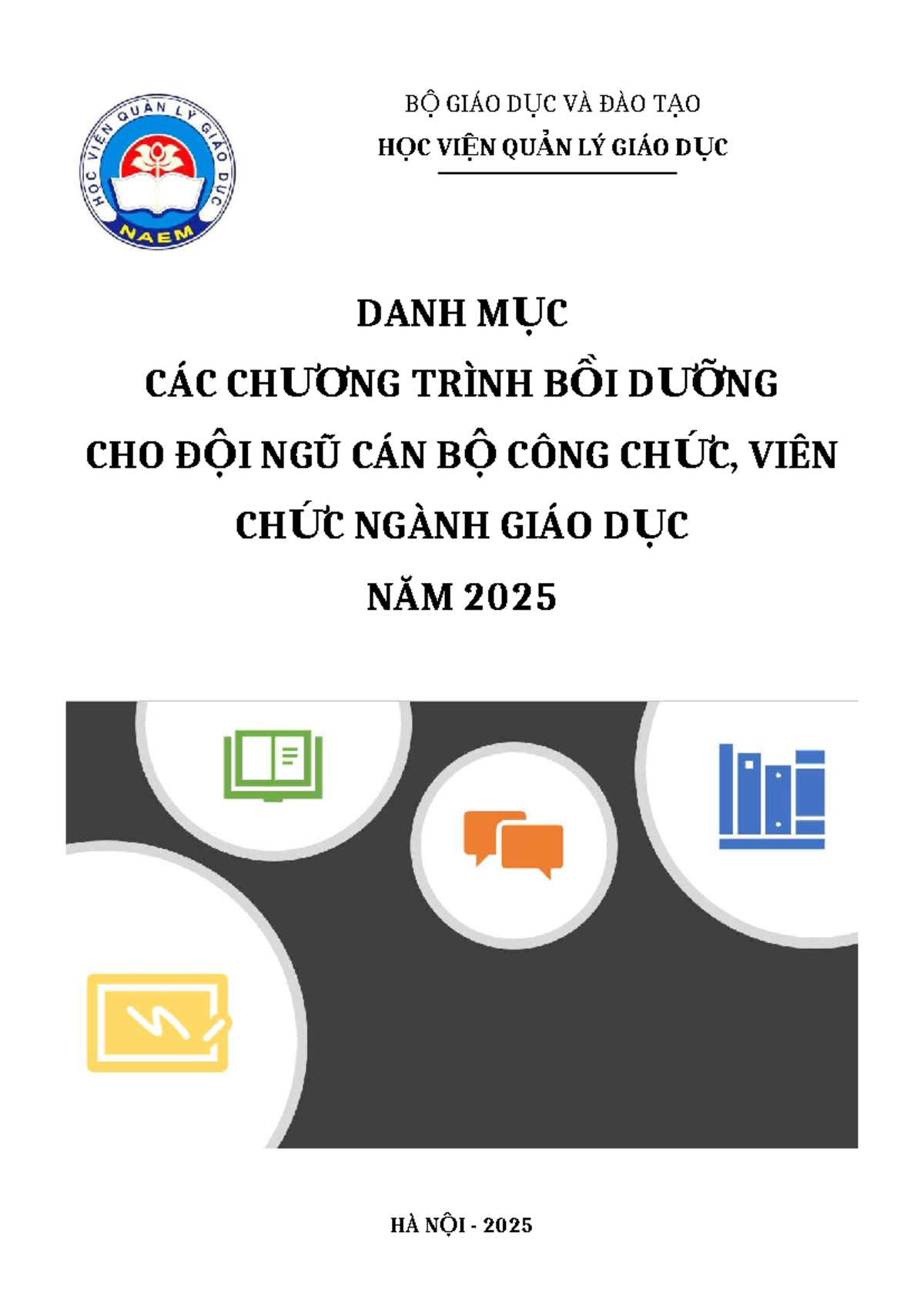 Danh Mục Các Chương Trình Bồi Dưỡng 2025 - BGDĐT & BNV - Studocu
