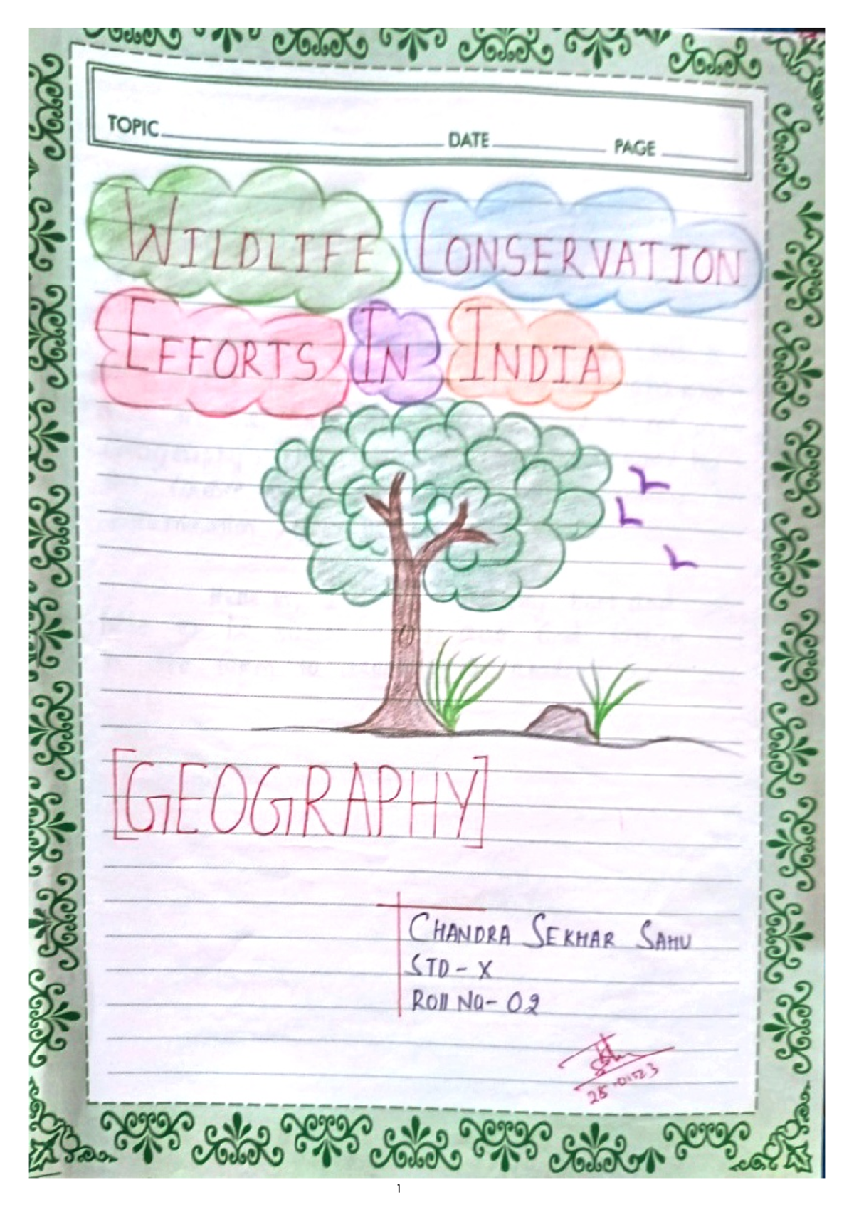 Geography Project: Wildlife Conservation Efforts in India (Class 10 ...