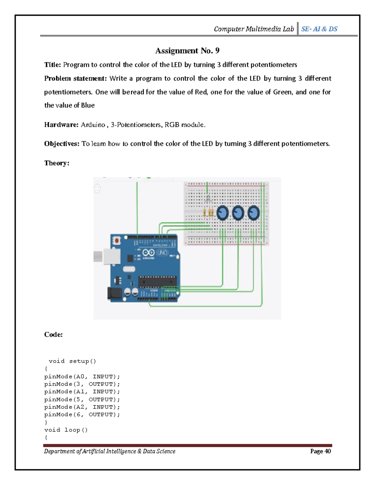 Assignment No 9 IOT Manual - Computer Multimedia Lab SE- AI & DS ...