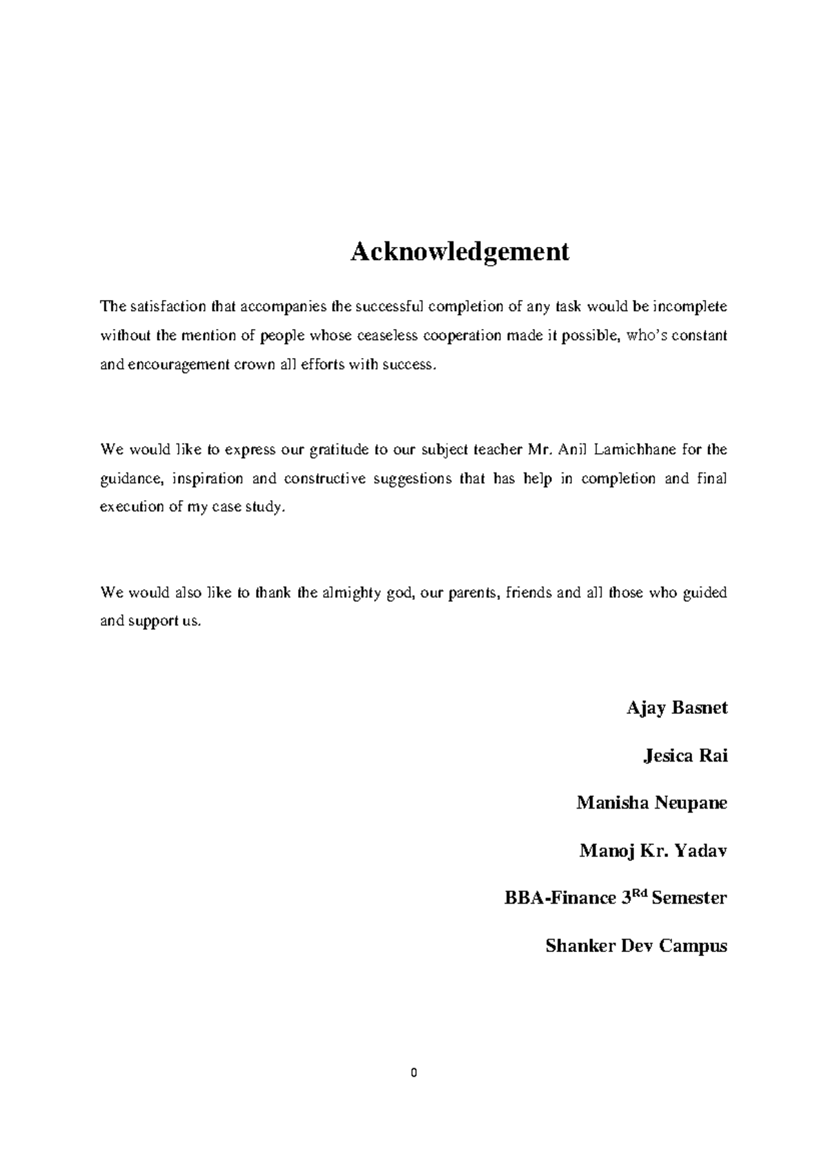 Database Report - msc - Acknowledgement The satisfaction that accompanies the successful ...