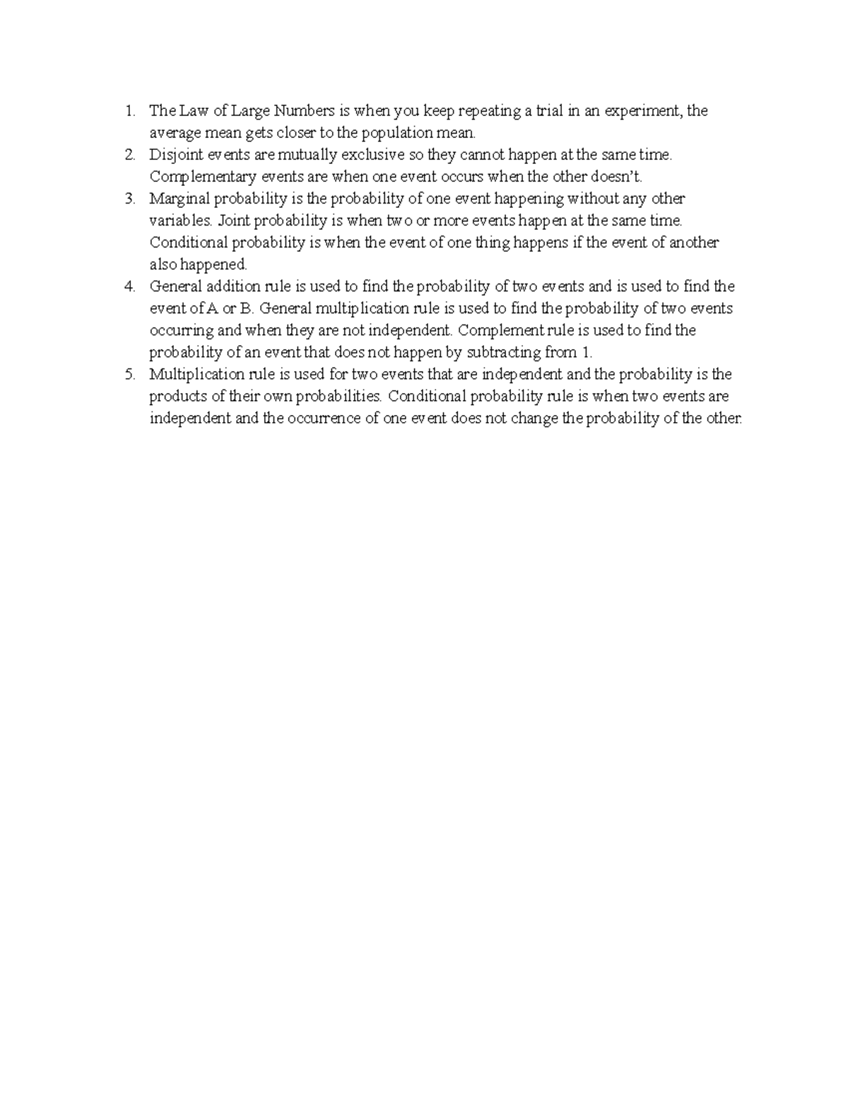 HW 3A - Summary of Probability Concepts and Rules - Studocu