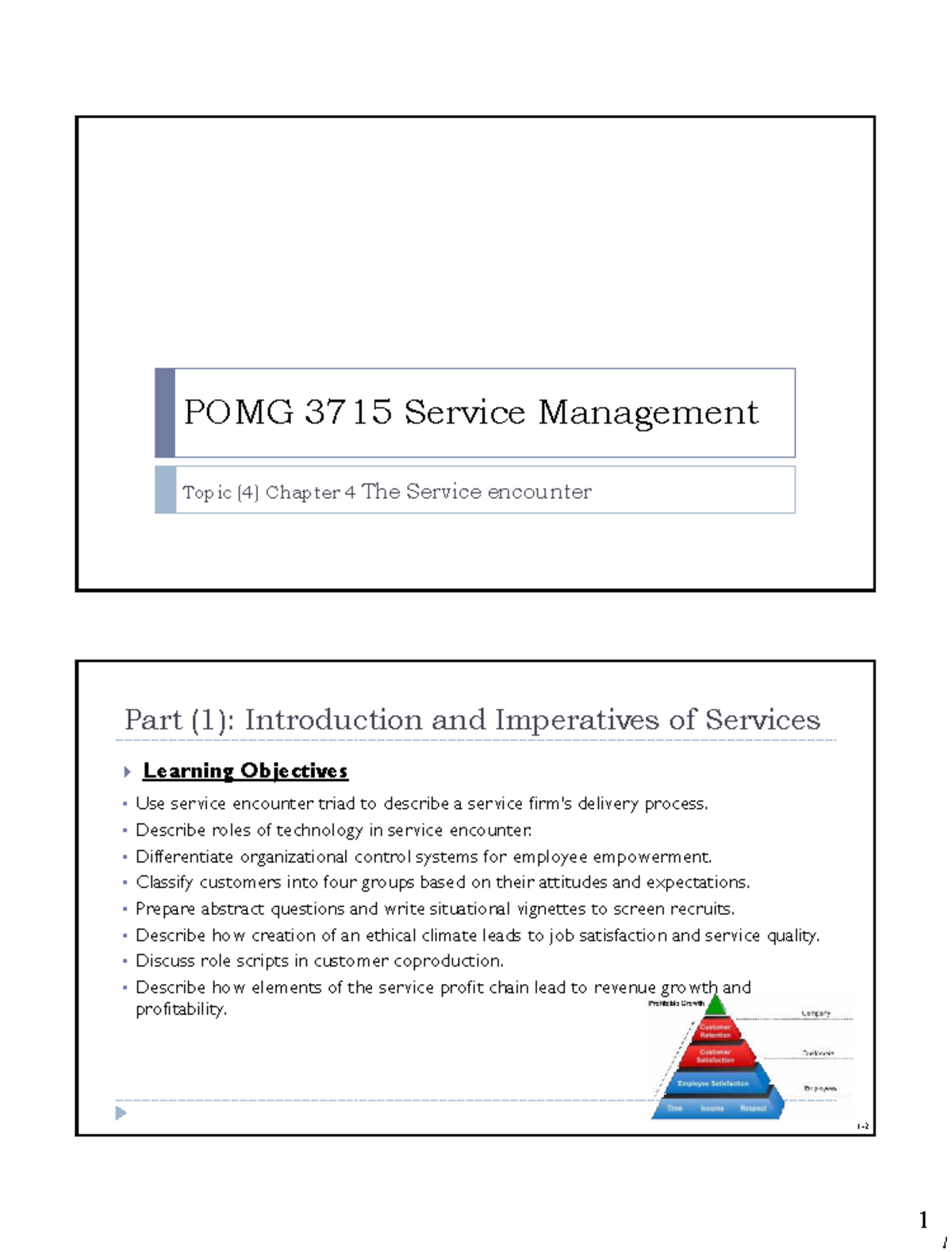 POMG 3715 Service Management: Chapter 4 - The Service Encounter ...