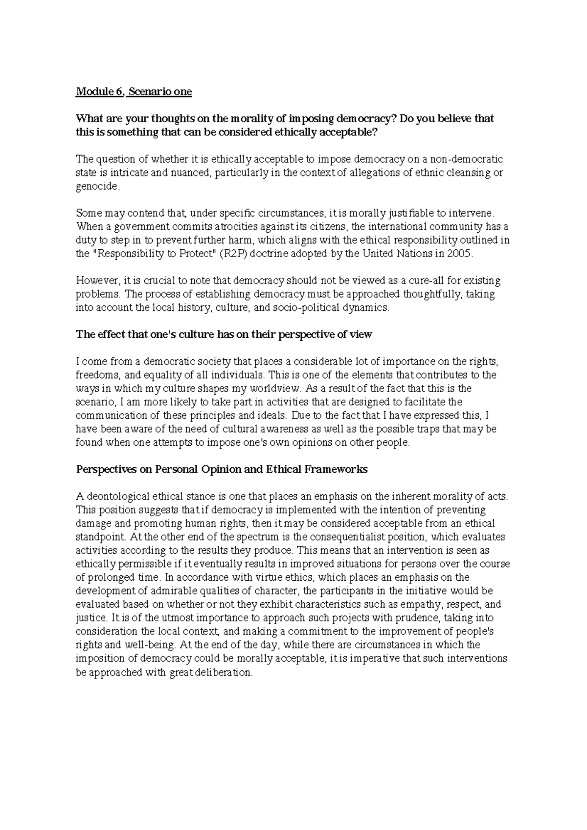 Module 6 ethics again - SNHU theories of personality - Module 6 ...
