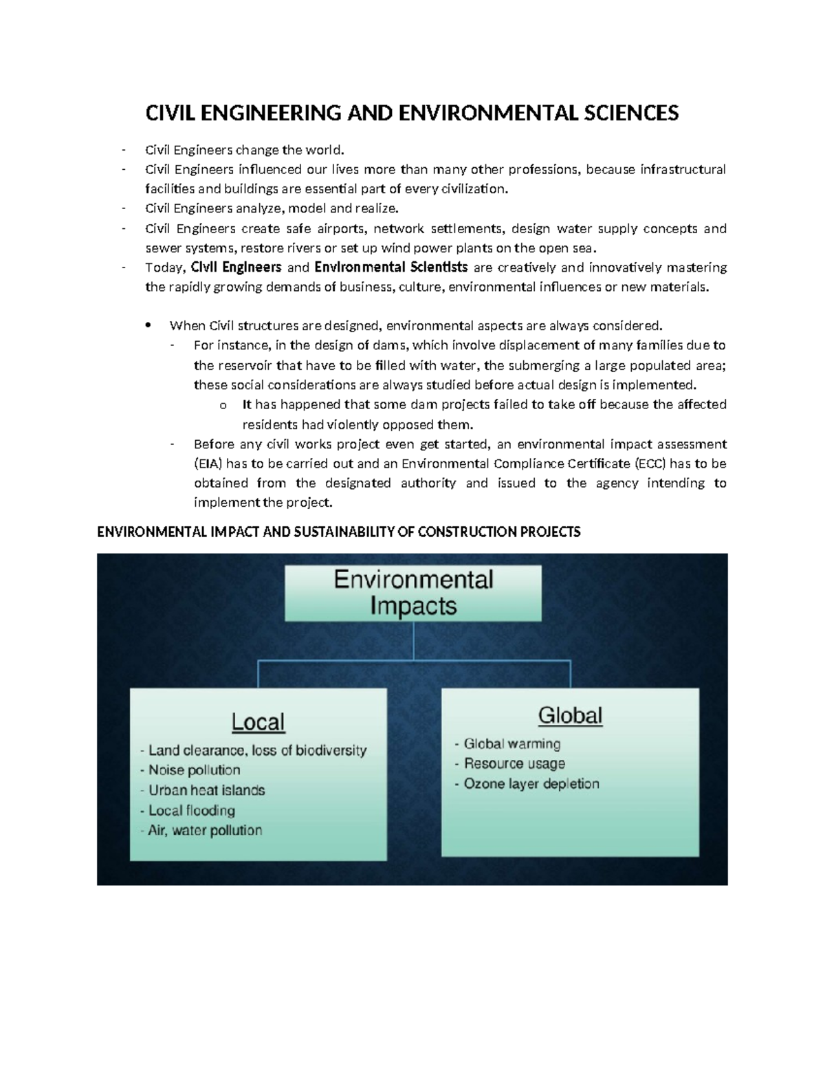 439676522 Civil Engineering & Environmental Sciences Overview - Studocu