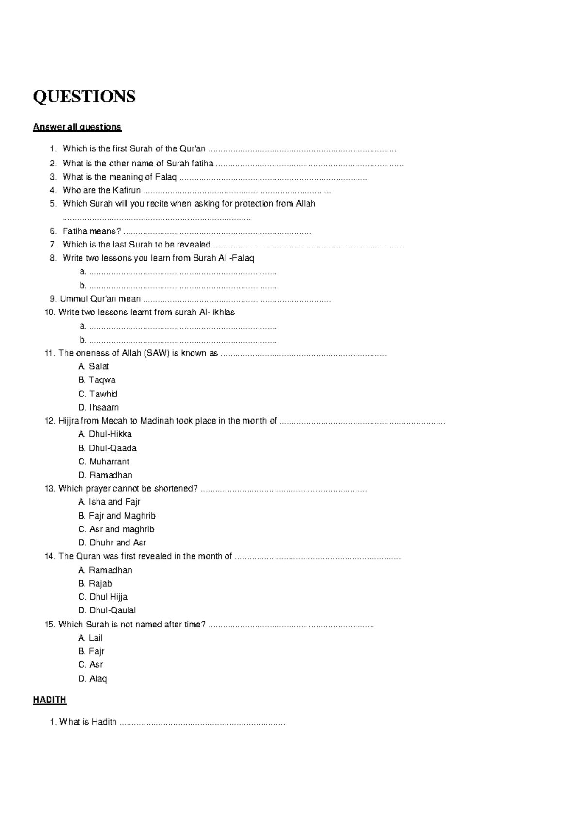 Grade 4 IRE Topical Questions & Answers (0721634274) - Studocu