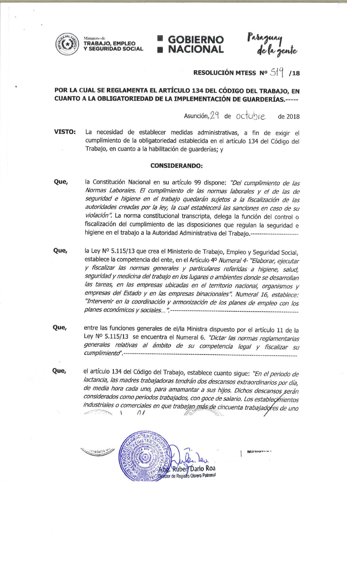 Resolución MTESS 519: Implementación de Guarderías según Art. 134 del ...