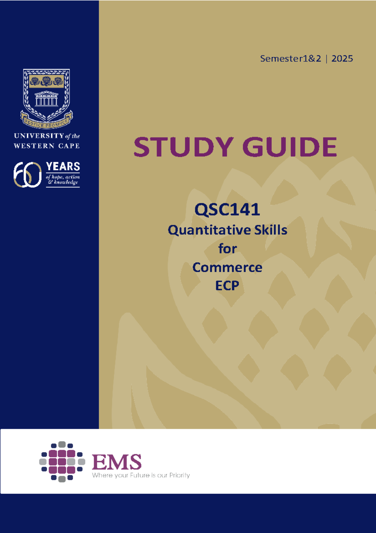 Study Guide for QSC141: Quantitative Skills for Commerce 2025 - Studocu