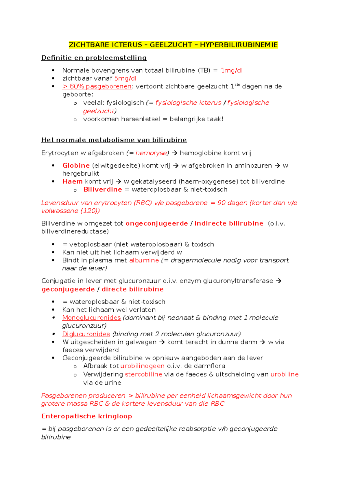 Neonatale Icterus: Samenvatting van Hyperbilirubinemie en Behandeling ...