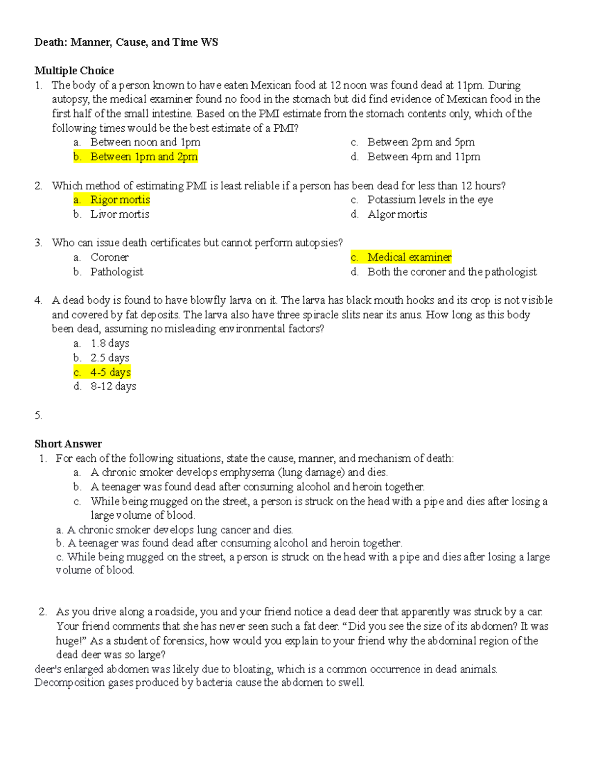 HW-Death-Analysis-Manner-Cause-and-Time WS - Studocu