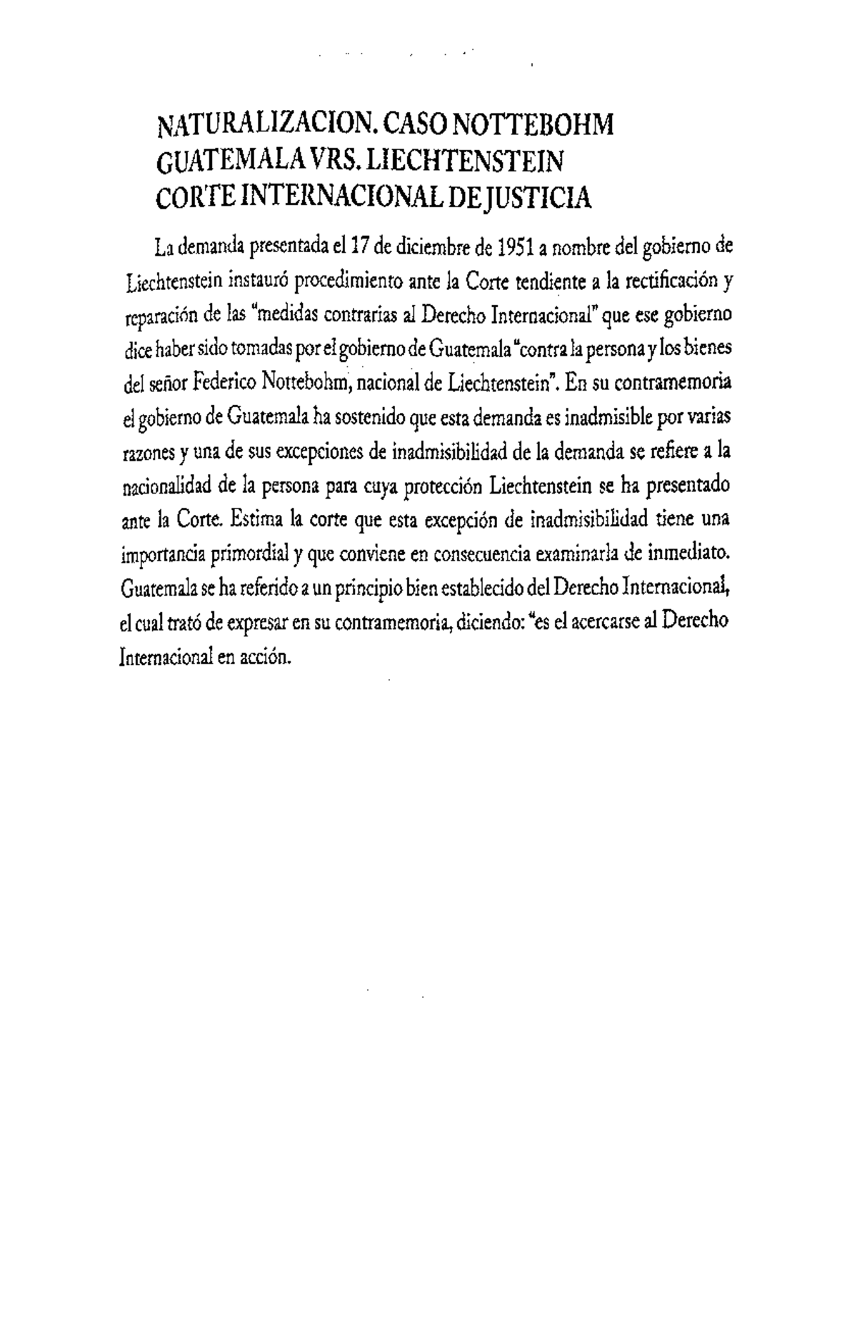 Análisis del Caso de Naturalización: Nottebohm Guatemala vs ...