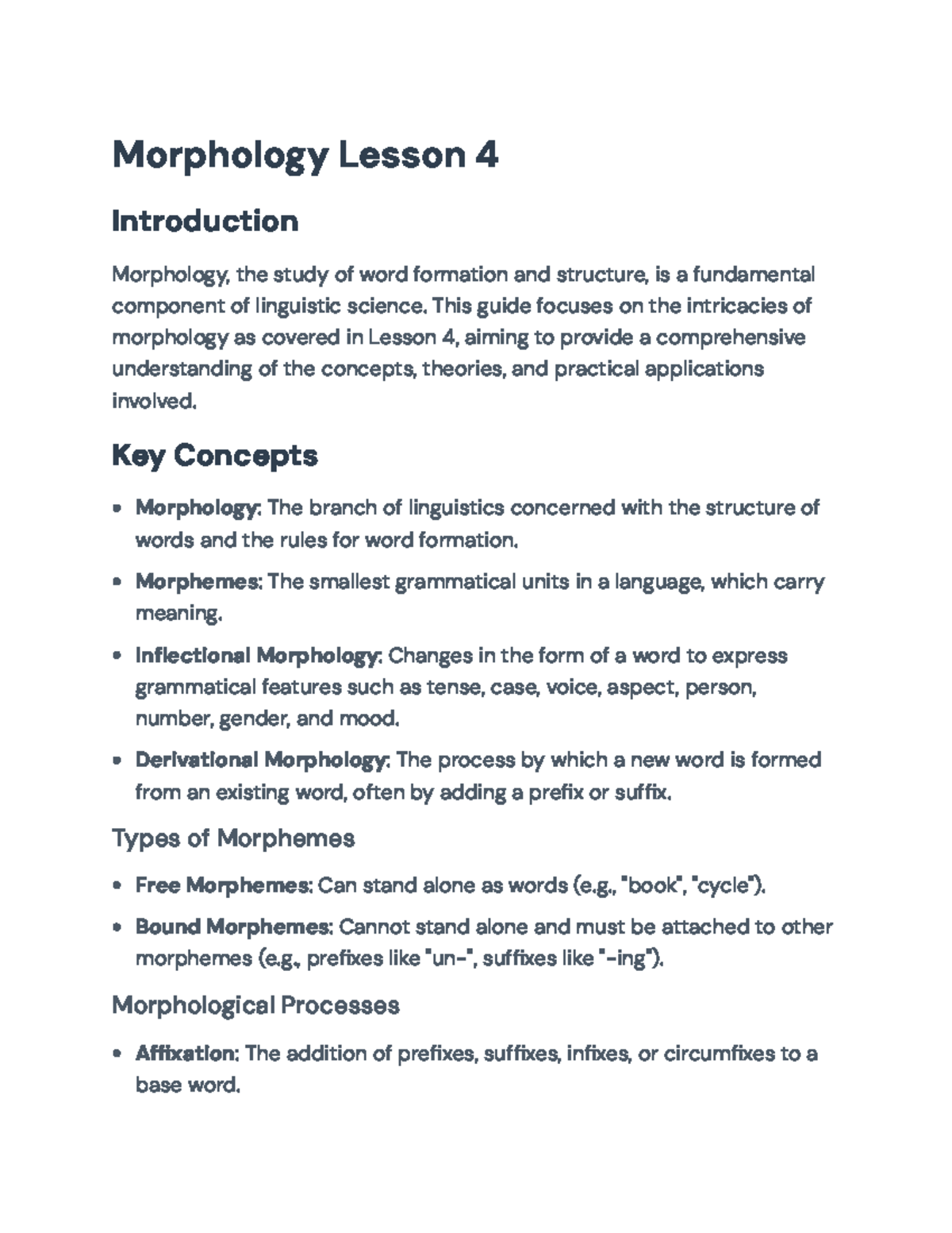 Morphology Lesson 4: Concepts, Theories, and Applications - Morphology ...