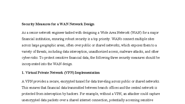 CS4404 - UNIT 7 - WAN Security Measures for Financial Institutions ...