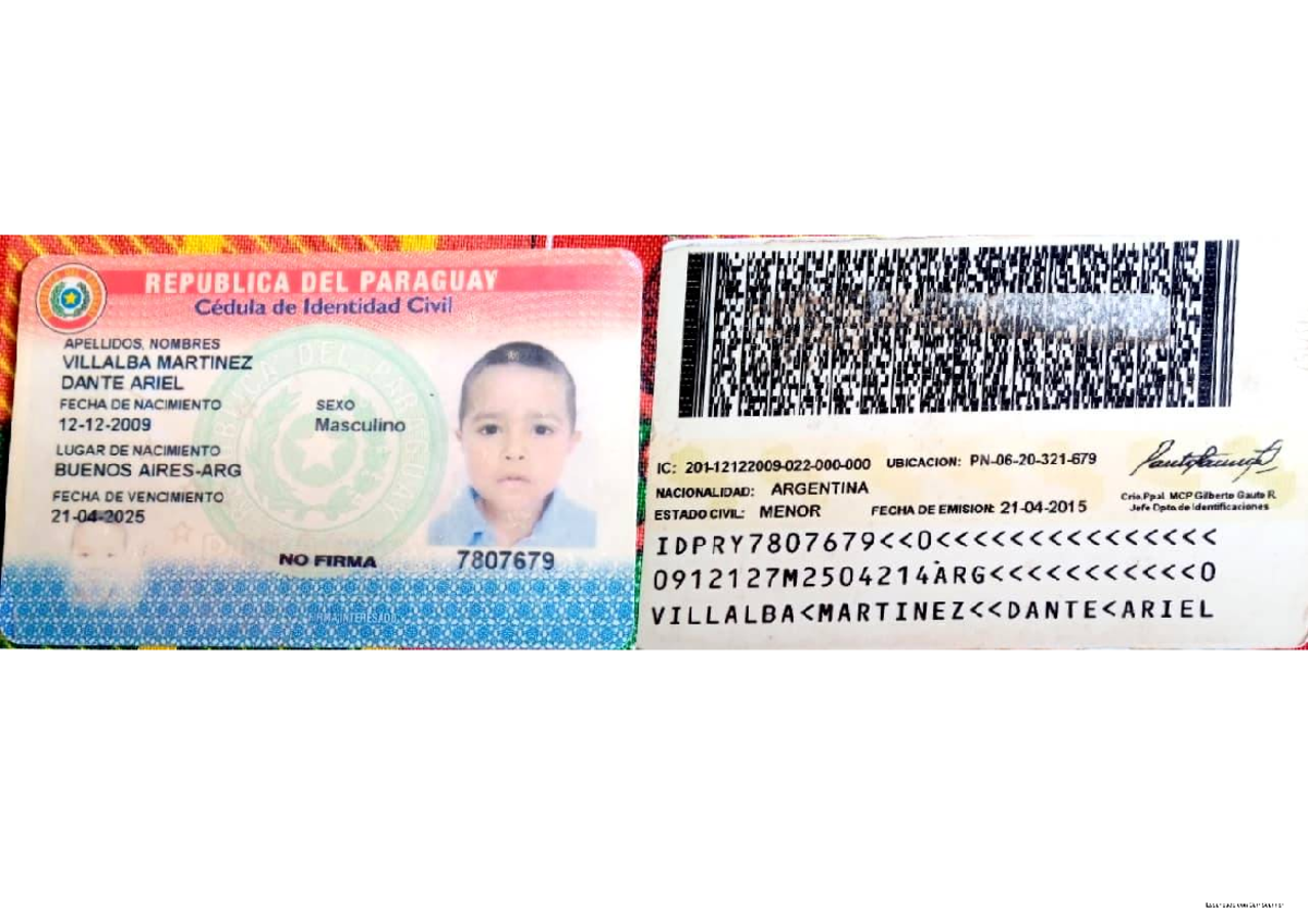 Cam Scanner 27-11-2024 - REPUBLICA DEL PARAGUAY Cédula de Identidad ...