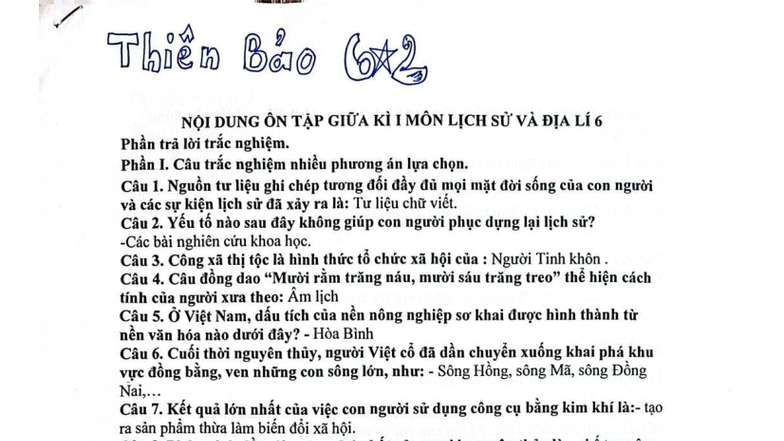 LSDL-GKI-6 - Ôn Tập Giữa Kỳ 1 Môn Lịch Sử và Địa Lý 6 - Studocu