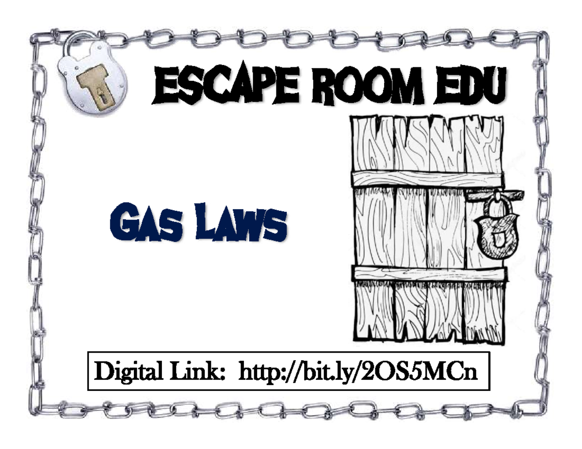 Gas Laws Assignment: Escape Room Challenge (ESC 101) - Studocu