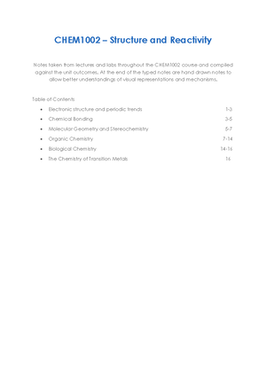 CHEM1002 Unit Schedule 2025(1) - week start Lectures Lecturer Lecture ...
