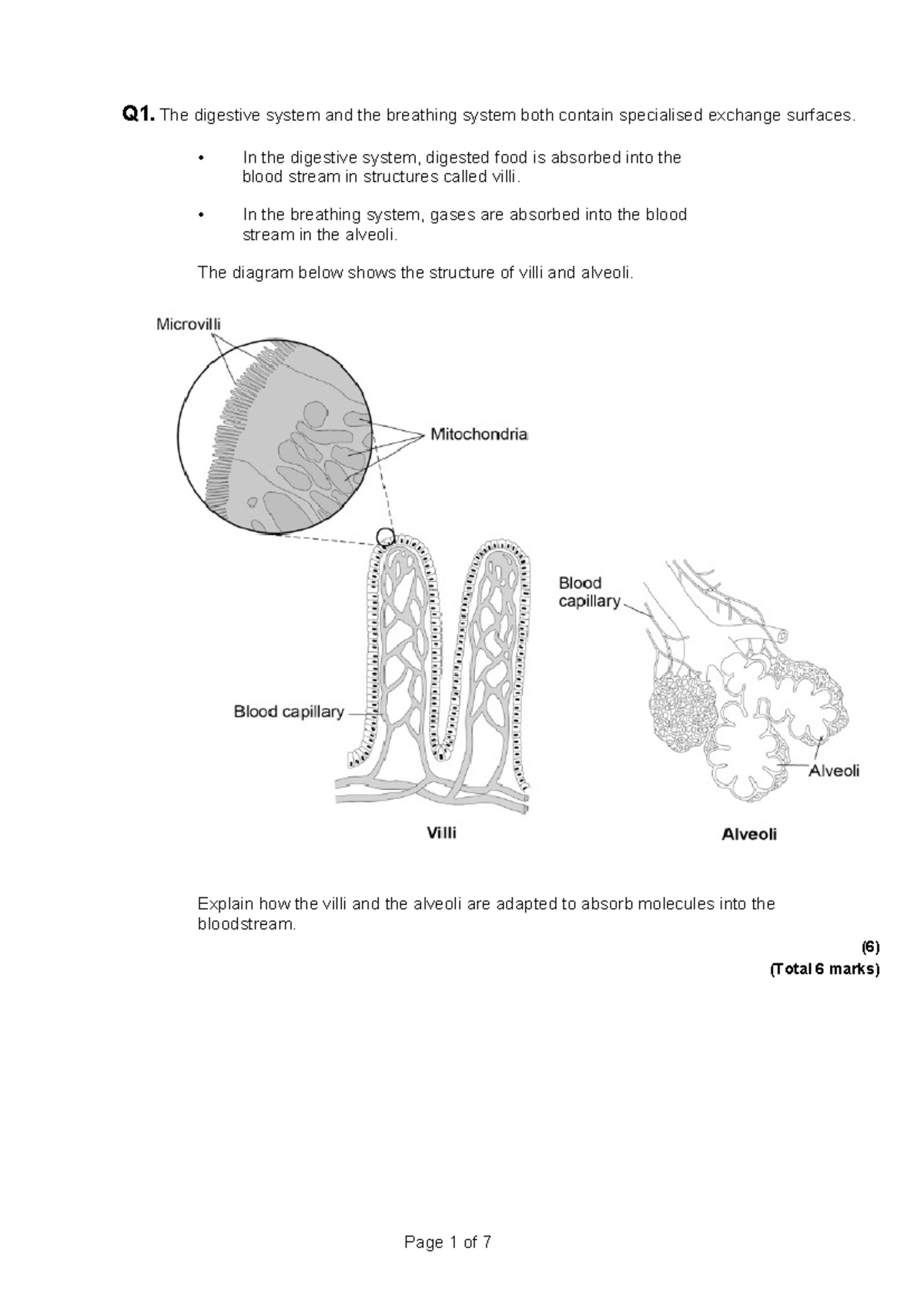 BIOL101: Exchange & Transport in Digestive & Breathing Systems - Studocu