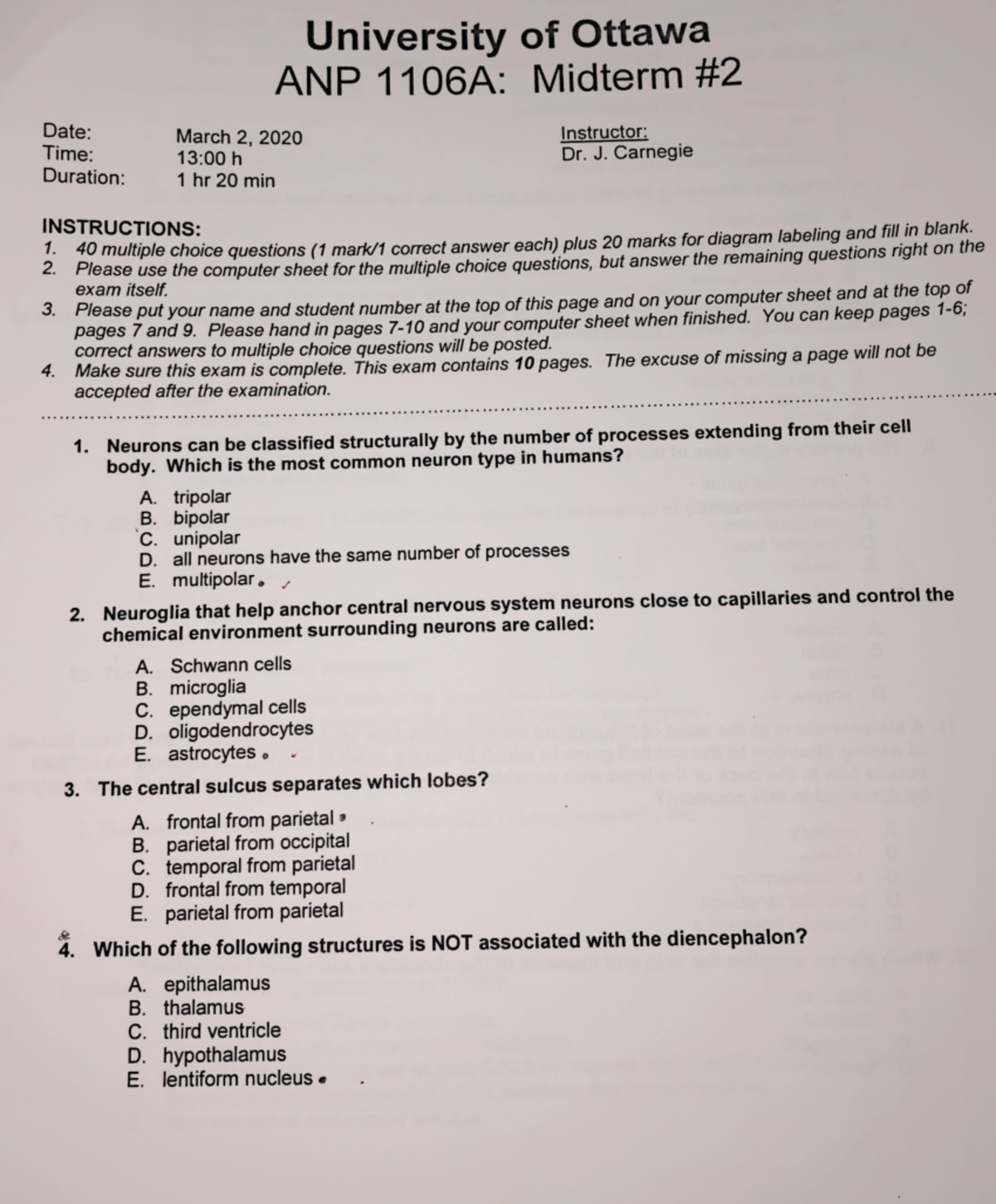 ANP1106 Midterm Exam 2 Study Guide and Key Concepts - Studocu