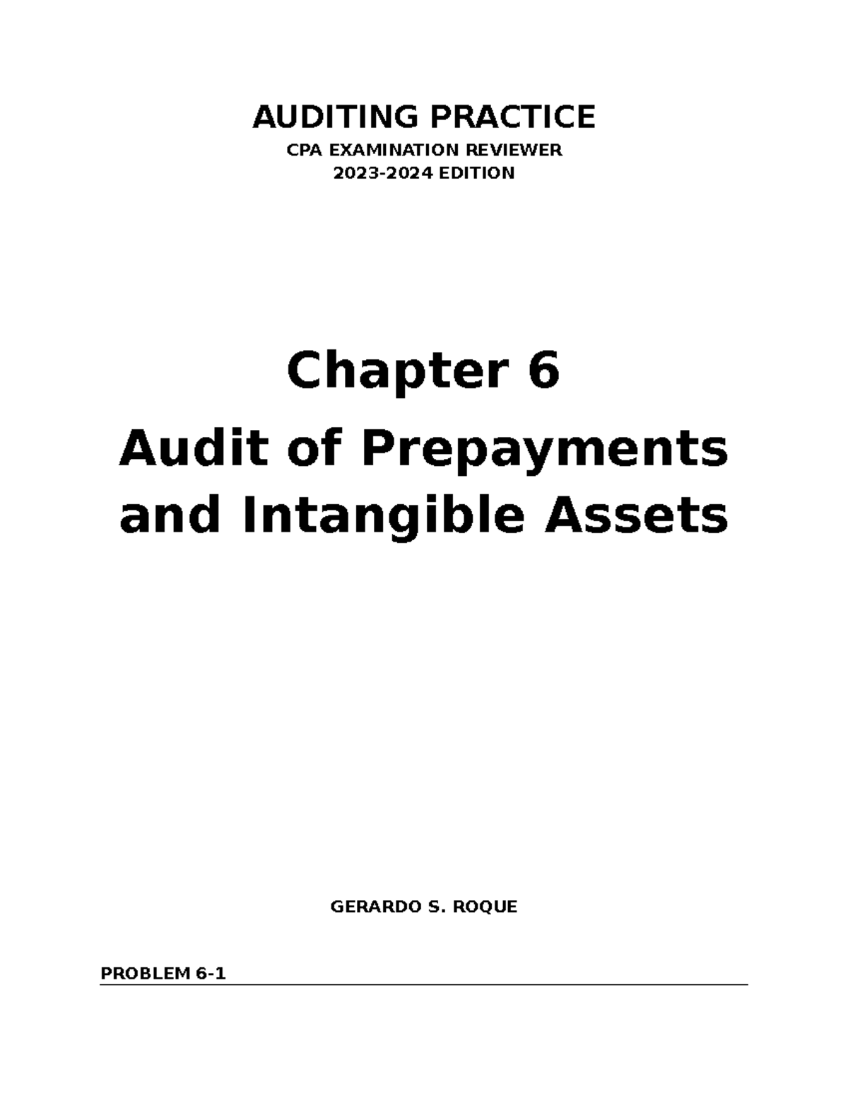 Chapter 6: Audit of Prepayments & Intangible Assets - CPA Exam Review ...
