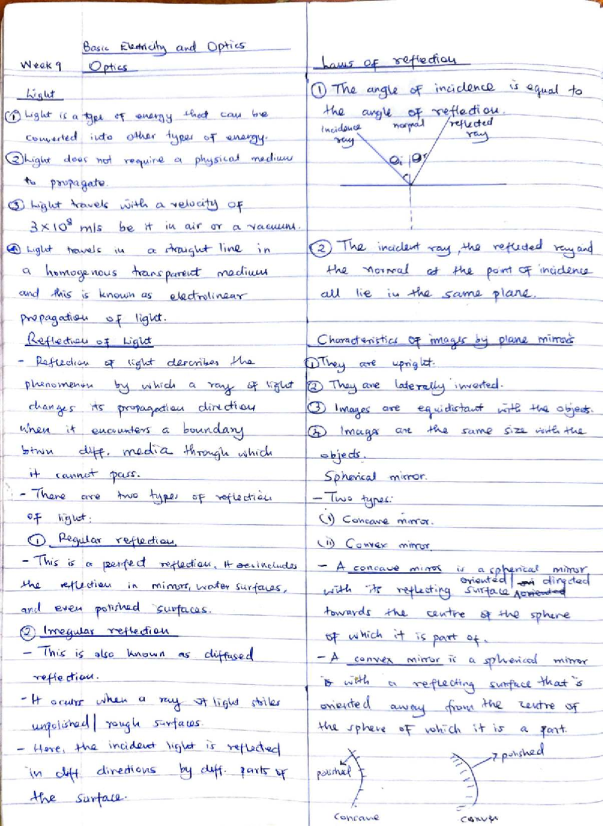 Basic Electricity and Optics Week 9 Notes - Studocu