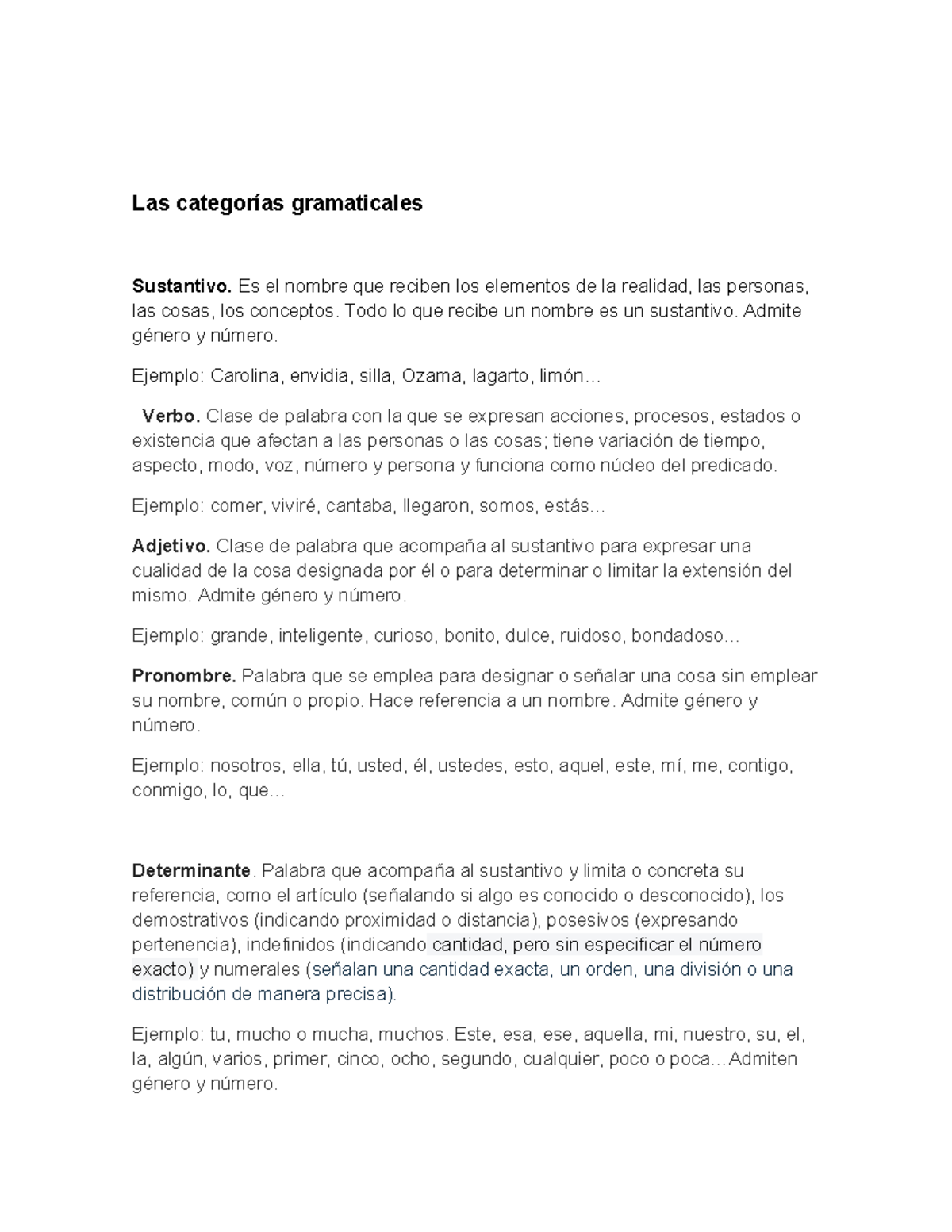 Las categorías gramaticales: Sustantivos, Verbos y más - Clase 101 ...