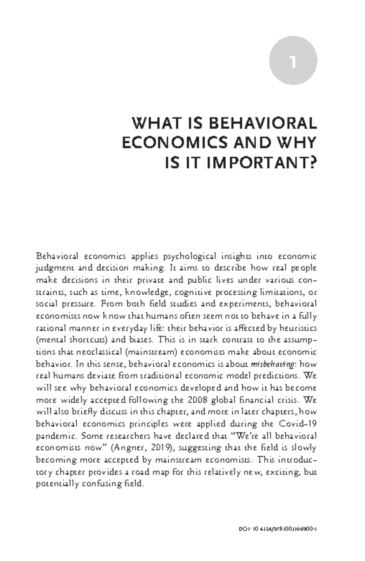 Introduction to Behavioral Economics and Its Importance - Studocu
