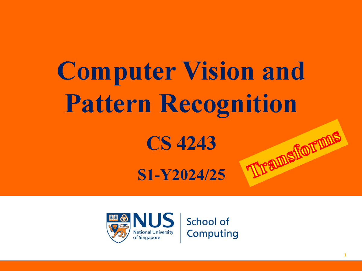 Mv cs4243 2024 amir 3 - N/A - Computer Vision and Pattern Recognition ...