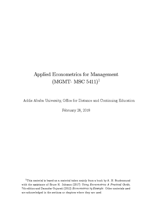 Microeconomics I Module Final - WOLLO UNIVERSITY COLLEGE OF BUSINESS ...