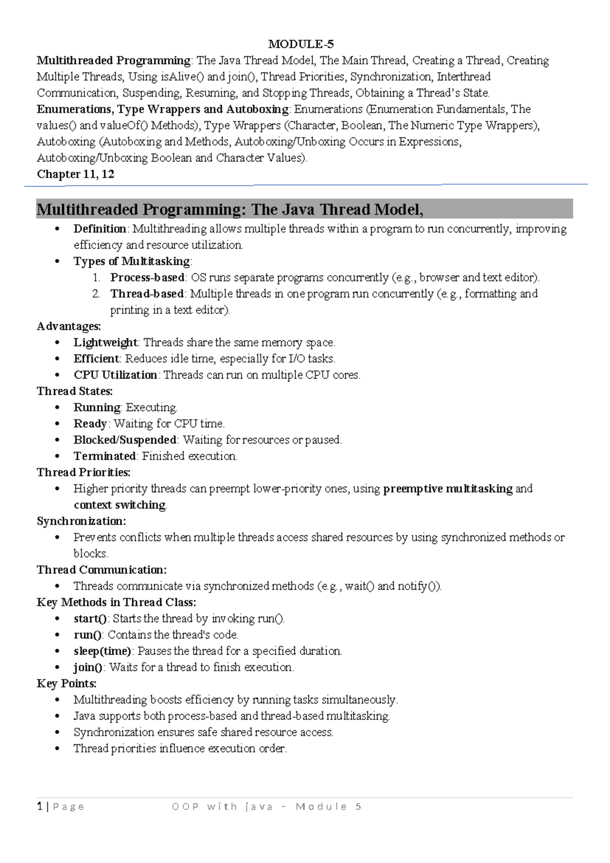 OOP with java Module 5 - Trying to give more information - MODULE ...
