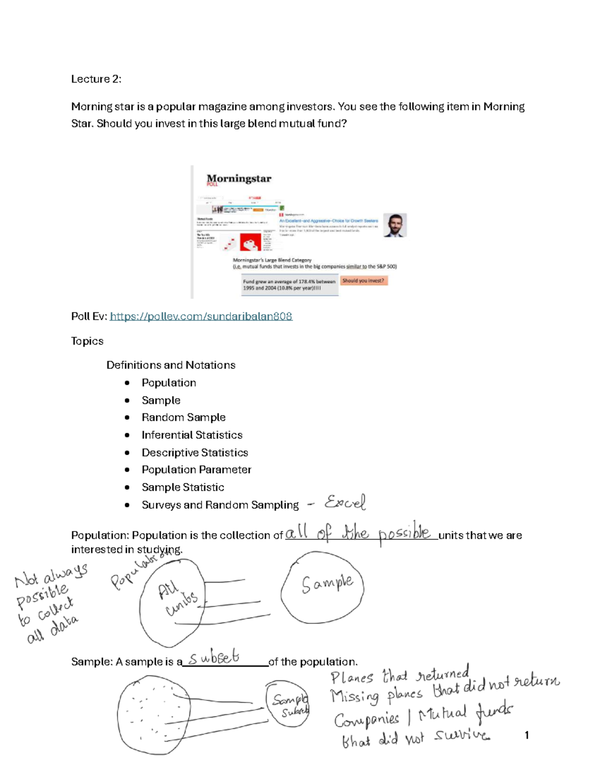 DAT 1200 Lecture 2: Understanding Sampling Techniques and Applications - Studocu