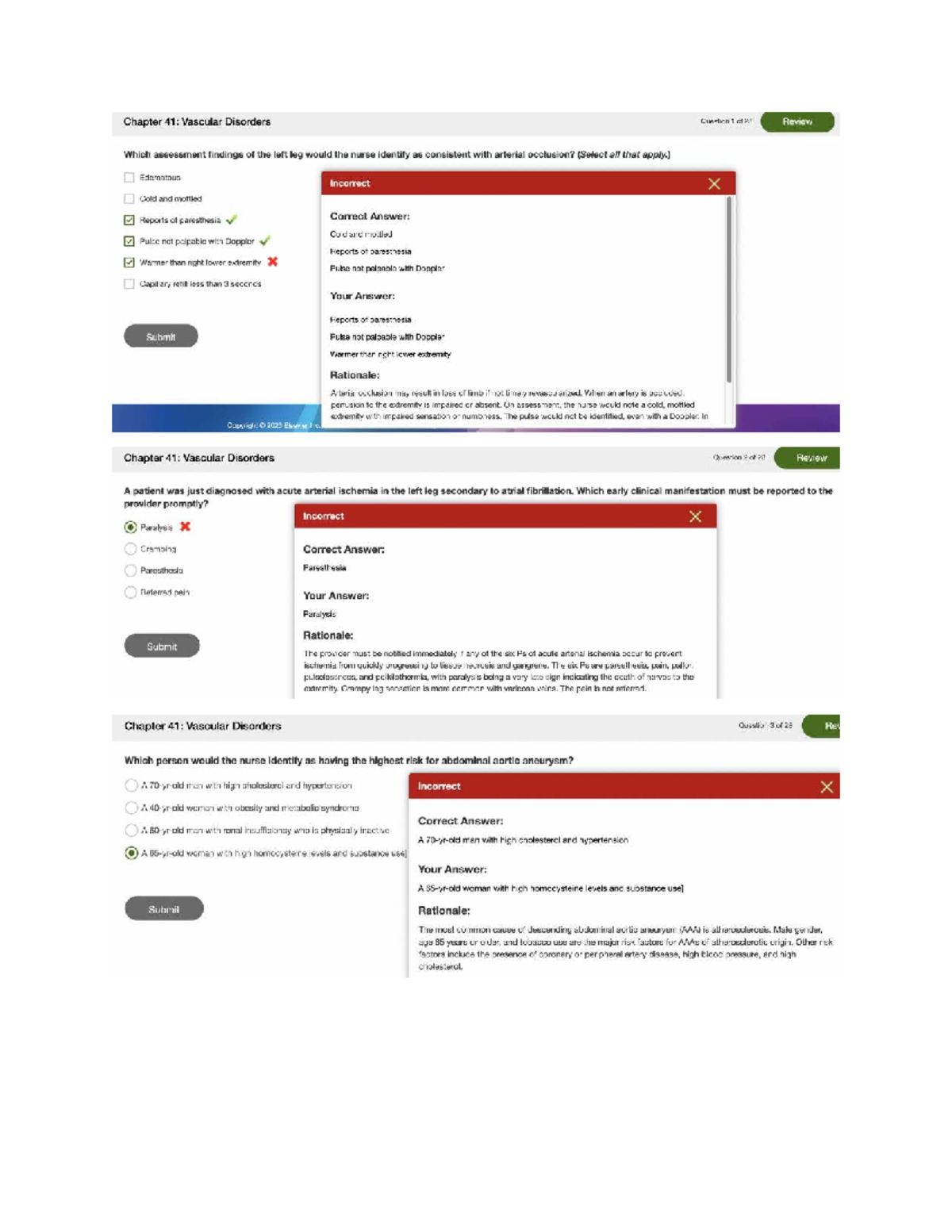 Ch. 41: Vascular disorders review questions and answers - Studocu