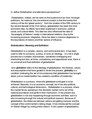 [Solved] What is globalization discuss the technological and cultural ...