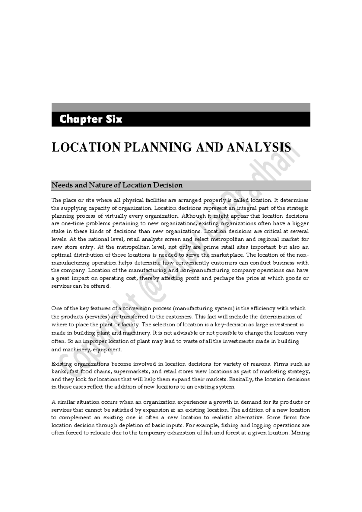 Facility Location Planning in Production & Operations Management (06 ...